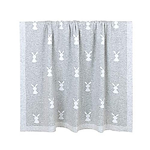 LAWKUL Baby Wrap Blanket Soft 100% Cotton Baby Blanket Knit Crib Receiving Blanket with Bunny Pattern Swaddle Cute Blanket for Babies Boy and Girl in Easter Size 40 * 30 Inches