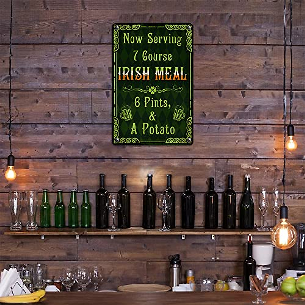 N NAMESISS All Over Printed, Irish Pub Metal Sign, Irish Pub Sign, Irish Pub Decor, Irish Decorations, St Patrick Day Decoration, Funny Metal Sign, 12x16 Inches Metal Sign, Welcome Bar Sign, Bar Decorations