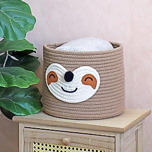 T&T Homewares Small Sloth Baskets for Baby Diaper Organizer, Nursery Storage, Nursery Room Decor, Kids Room Organizer, Pet Toy Storage