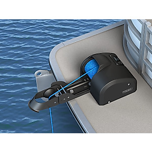 Camco TRAC Outdoors Pontoon 35-G3 Electric Anchor Winch | Features a High-Efficiency, 12-Volt DC, All Steel Gear Motor and 100-feet of Pre-Wound Double-Braid Anchor Rope | (69003)