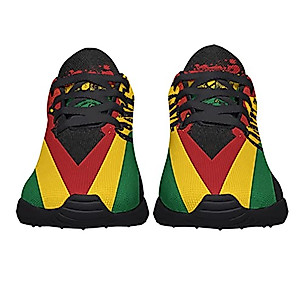 One Love Rasta Reggae Shoes Men Women Running Sneakers Breathable Casual Sport Tennis Shoes Gift for Him Her Black Size 7