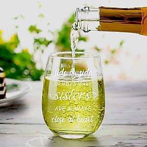 KFK Sister Gifts from Sister -15oz Wine Glass Birthday Gift for Sisters, Best Sister,Mother's Day, Christmas Ideas for Big Sister, Little Sister