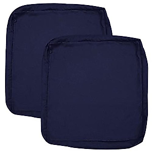 Oslimea Outdoor Seat Cushion Slip Cover 25" x 27", Waterproof Patio Furniture Chair Cushion Cover Replacement Pillow Slip Seat Cushion Cover 2 Pack - Covers Only, Dark Blue