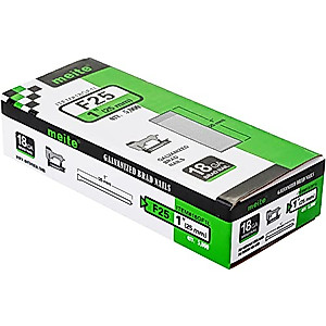 meite F25 18 Gauge 1-Inch Galvanized Brad Nail Ideal for Upholstery, Trims, Molding, Woodworking 5,000 PCS/Box (1 Box)