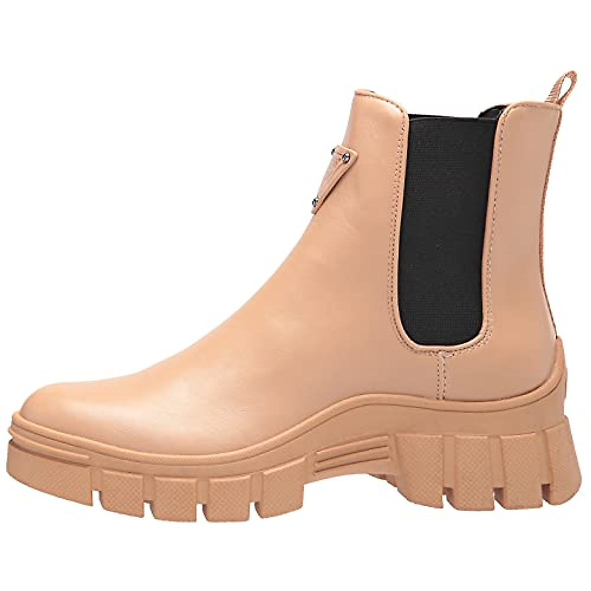 GUESS Women's HESTIA Combat Boot, Nude, 7.5