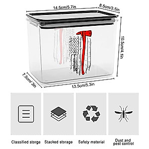 Fireman Axe Line American Flag Storage Box Plastic Food Organizer Container Canisters with Lid for Kitchen