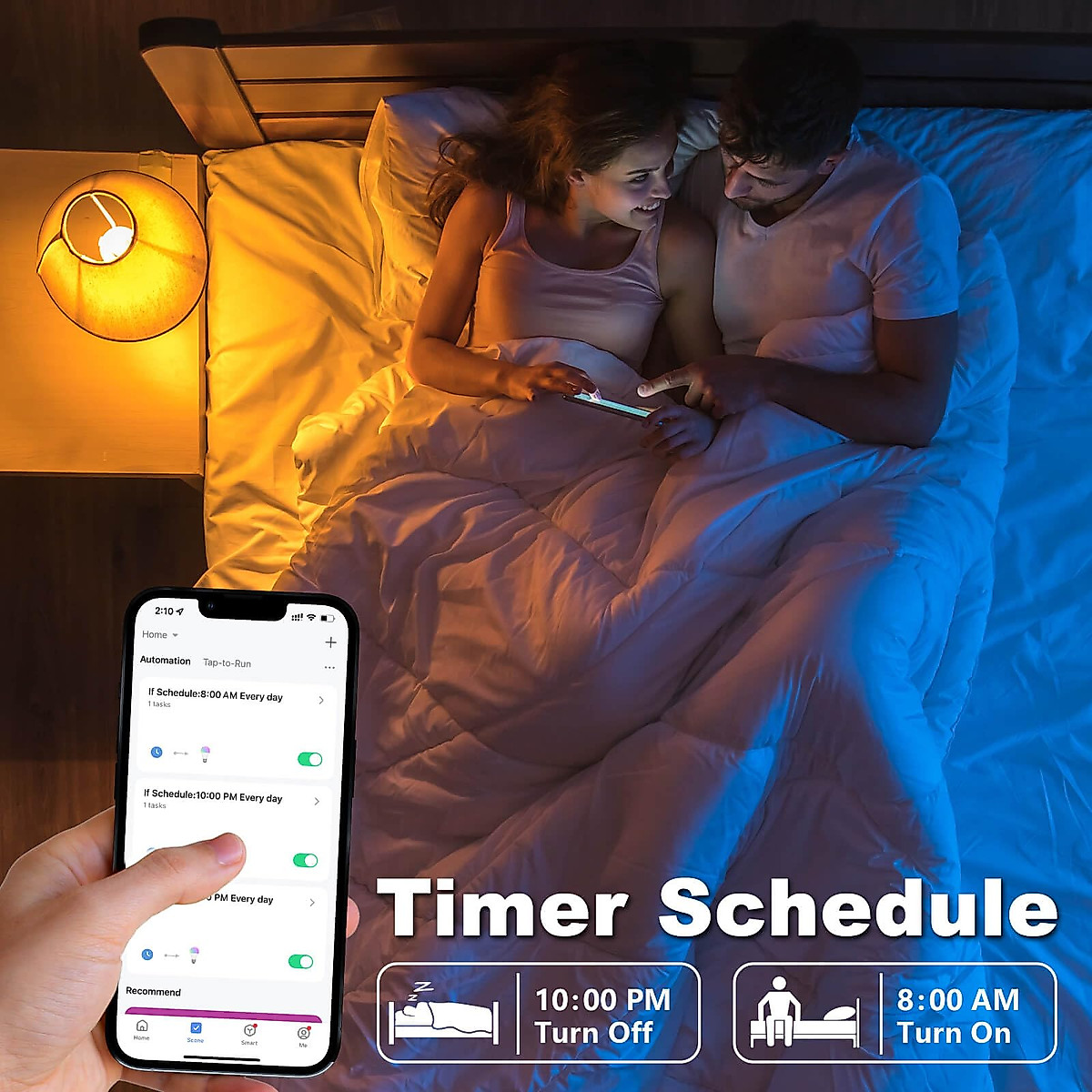 5W=40W, LED Smart Bulb, A15 Globe Shape, Compatible with Alexa, Google Home, E12, Dimmable, WiFi, Color Changing, Tunable White 2700K-6500K, G45 Ceiling Fan Light Bulbs, 1 Pack, No hub Required