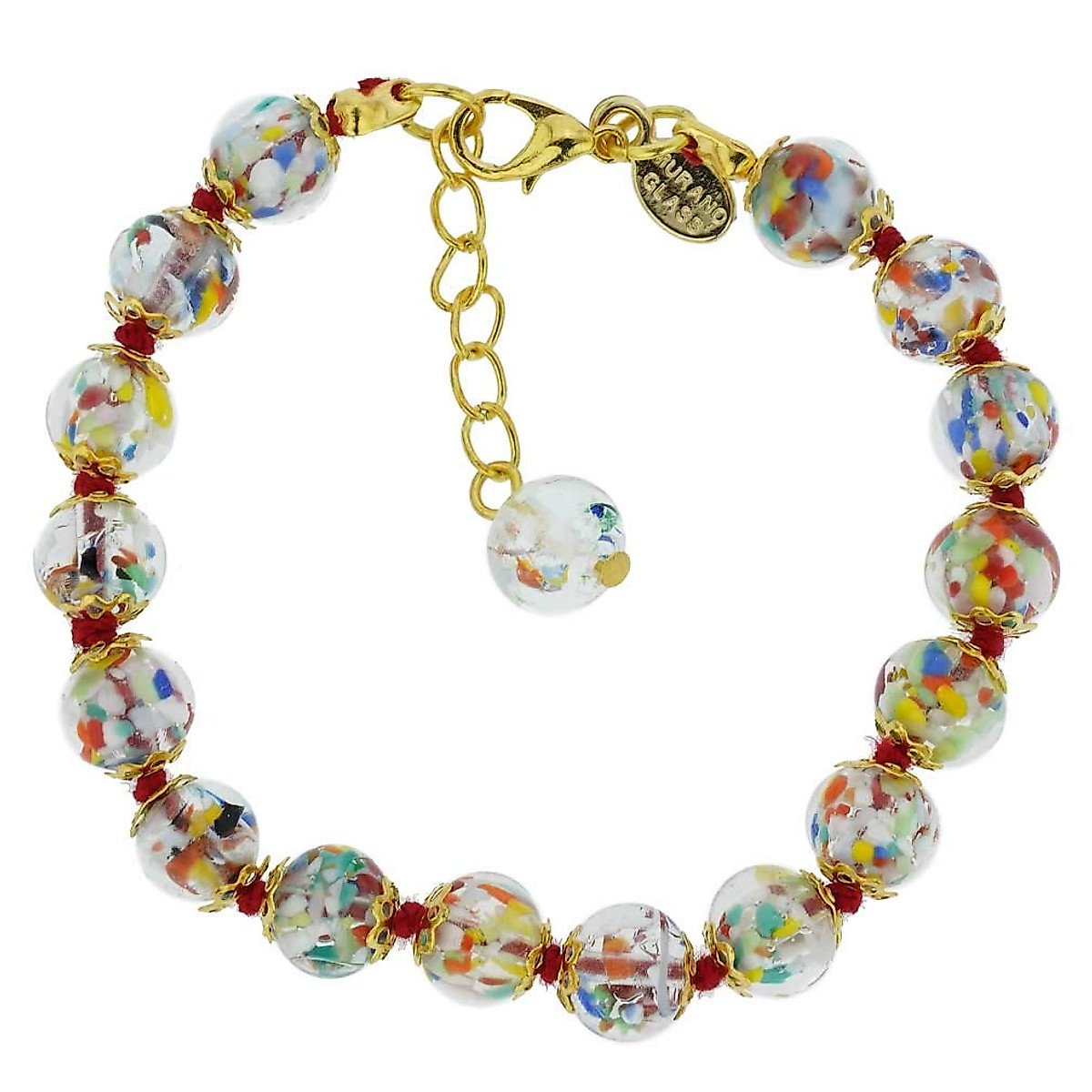 GlassOfVenice Murano Glass Sommerso Bracelet - Multicolor Confetti