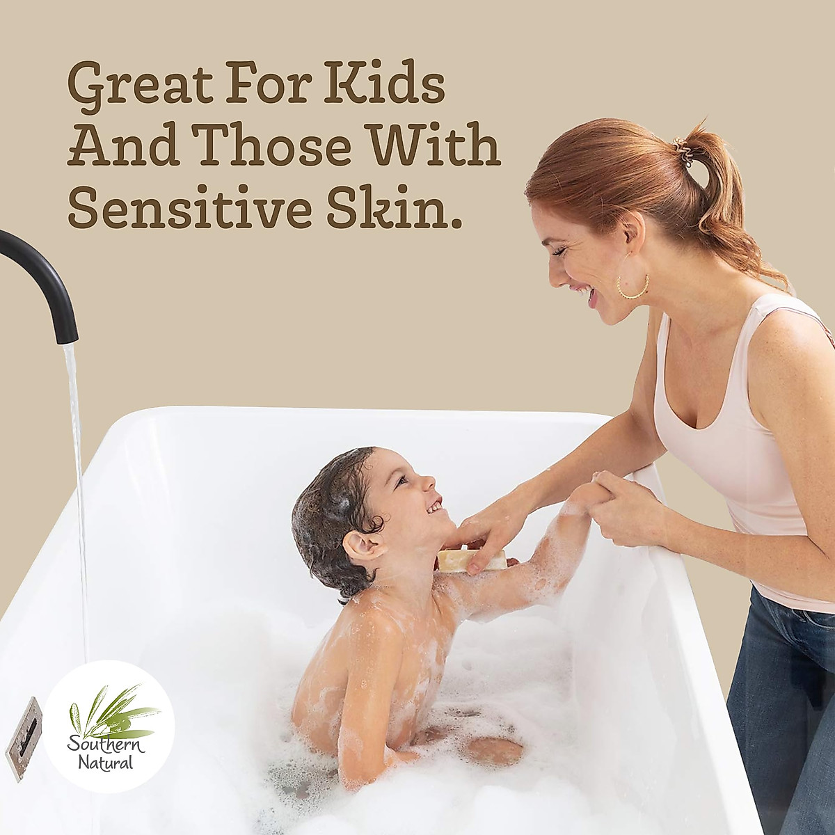 Southern Natural Oatmeal Soap Bar (3 Pack) Unscented Goat Milk Soap Bars With Colloidal Oatmeal & Honey. For Dry, Sensitive Skin. Fragrance Free Cleanser