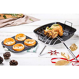 Tala Performance, Yorkshire Pudding Tin, Professional Gauge Carbon Steel with Whitford Eclipse Non-Stick Coating, Roasting and Cooking