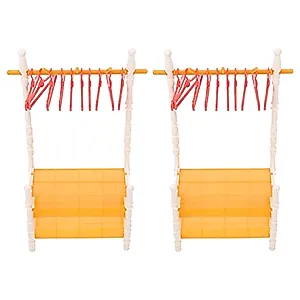 Toyvian Mini Clothes Hanger Rack Doll Dress Up Storage Rack Mini Shoe Rack for Doll Mini Clothes Rack Clothing Rack with Storage Shelf Miniature Wardrobe for Dollhouse, 10.22in