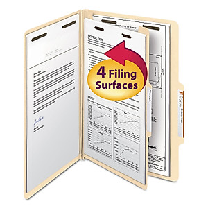 Smead Classification File Folder, 1 Divider, 2" Expansion, 2/5-Cut Tab, Legal Size, Manila, 10 per Box (18700)