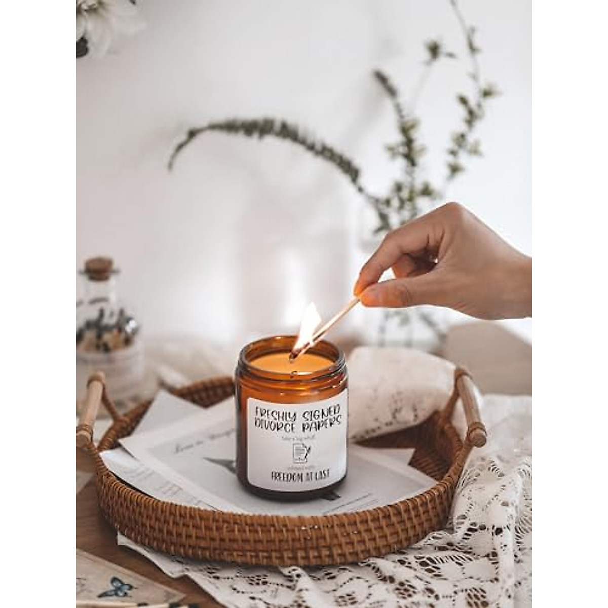 Divorce Gifts for Women, New Beginnings Gifts for Women, Divorce Jar Candle Gifts, Divorce Papers Scented Candle, Break Up Gifts for Her, Besties, BFF, Funny Soy Wax Candle