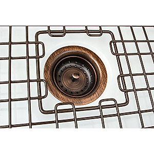 Sinkology Kitchen Sink Basket Strainer Drain TB35-01,Antique Copper