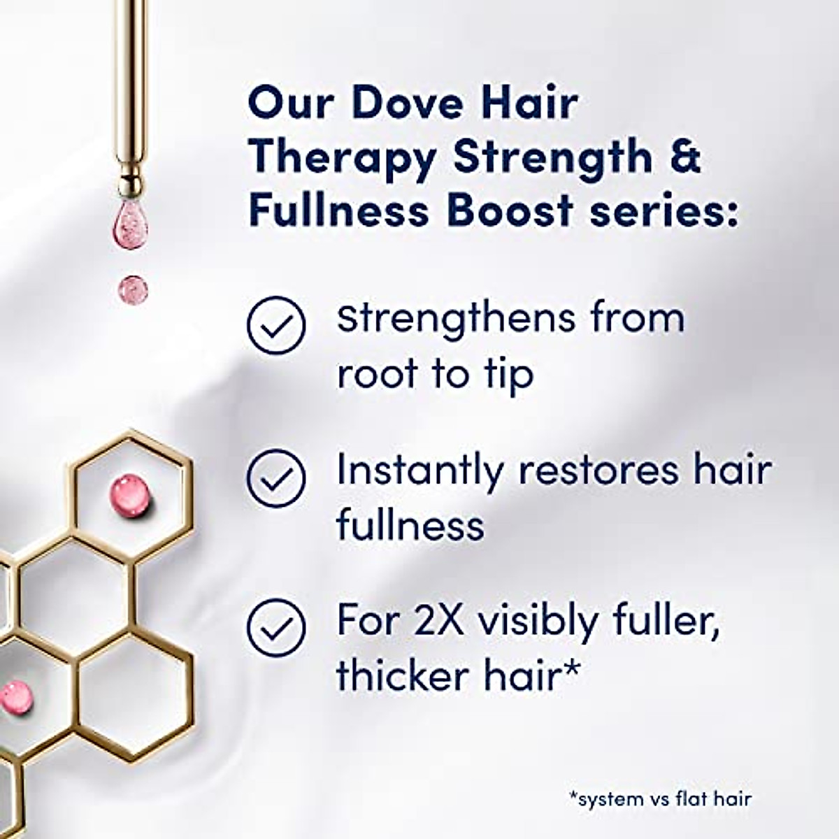 Dove Hair Therapy Shampoo For Thin, Fine Hair Strength and Fullness Boost Sulfate Free Shampoo for 2X Visibly Fuller, Thicker Hair 13.5 oz