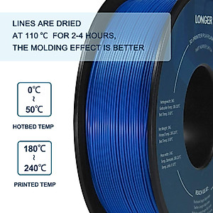 LONGER PLA 3D Printer Filament 1.75mm, Dimensional Accuracy +/- 0.02 mm, No Tangle, Environmental Friendly, Widely Compatibility (Grey, 1KG)