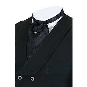 Historical Emporium Men's Satin Jacquard Puff Tie Black