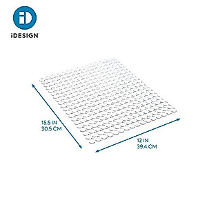 iDesign Orbz PVC Plastic Sink Grid, Non-Skid Dish Protector for Kitchen, Bathroom, Basement, Garage, 12" x 15.5" - Clear