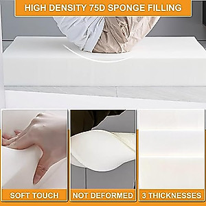 Vlimus Custom Bench Seat Bay Window Cushions Indoor Outdoor Furniture Cushion Replacement 75D Upholstery Foam Non Slip Backing for Sofa Chairs Patio Garden