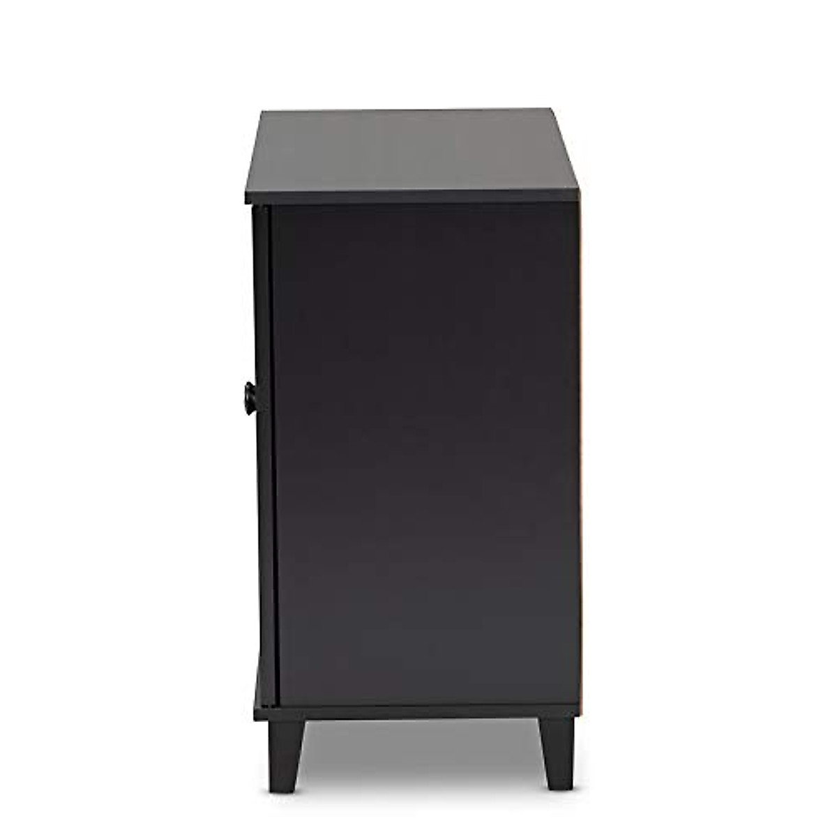 BOWERY HILL Contemporary 4-Shelf Wood Shoe Cabinet in Dark Gray