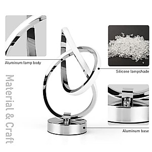 NITSINE LED Table Lamp, Set of 2 Touch Control Desk Lamps, 3-Way Dimmable Bedside Modern Nightstand Reading Lamps for Office Bedroom Living Room