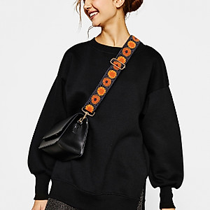 Purse Strap,2" Wide Shoulder Strap Adjustable Replacement,Multi-pattern Crossbody Canvas Bag Handbag Belts for Unisex Handbag,Crossbody Bags,Shoulder Bags(Embroidered sunflower)