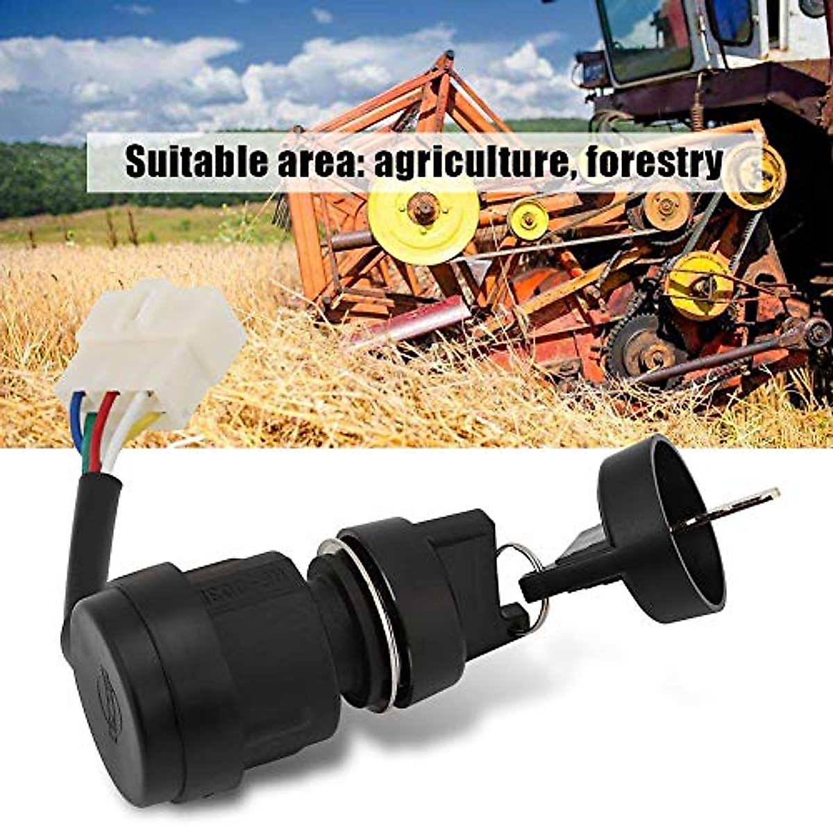5 Wires Ignition Switch with 2 Start Keys Start Switch Key for 2KW- 5KW 186 Agriculture Gasoline Generator Accessories