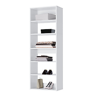 Modular Closets Vista Collection Shelf Tower Built in Wood Closet Organizer Unit (White, 19.5" Wide)