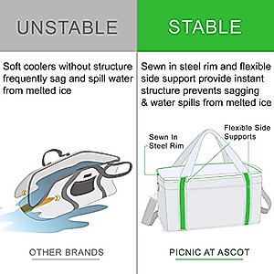 Picnic at Ascot 64 Can Capacity Semi Rigid Collapsible Leakproof Cooler- Designed & Quality Approved in the USA