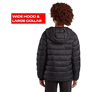 Reebok Boys’ Jacket – Water Resistant Midweight Quilted Puffer Coat – Insulated Outerwear Down Coat for Boys (4-20), Size 5-6, Black