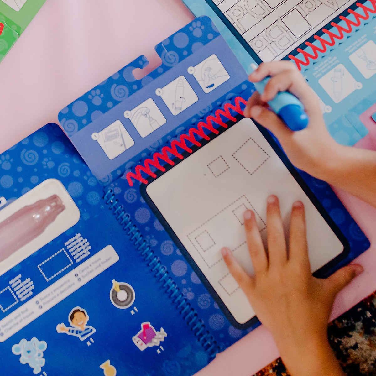 Melissa & Doug Blue’s Clues & You! Water Wow! 3-Pack – Alphabet, Counting, Shapes Water Reveal Travel Activity Pads