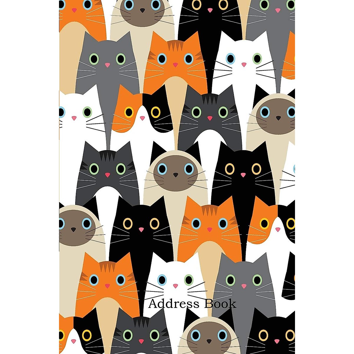 Address Book: Alphabetical Index With Pattern with cute cats idea cover