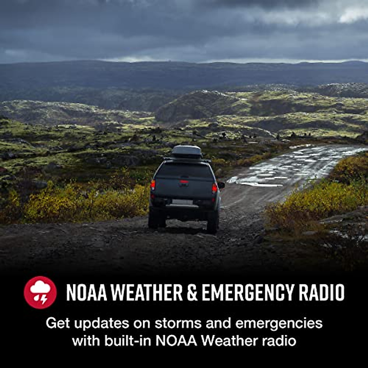 Cobra HHRT50 Road Trip CB Radio - 2-Way Handheld Emergency Radio with Access to Full 40 Channels & NOAA Alerts, Rooftop Magnet Mount Antenna and Omni-Directional Microphone, Black, 6.3" x 2" x 1.75"