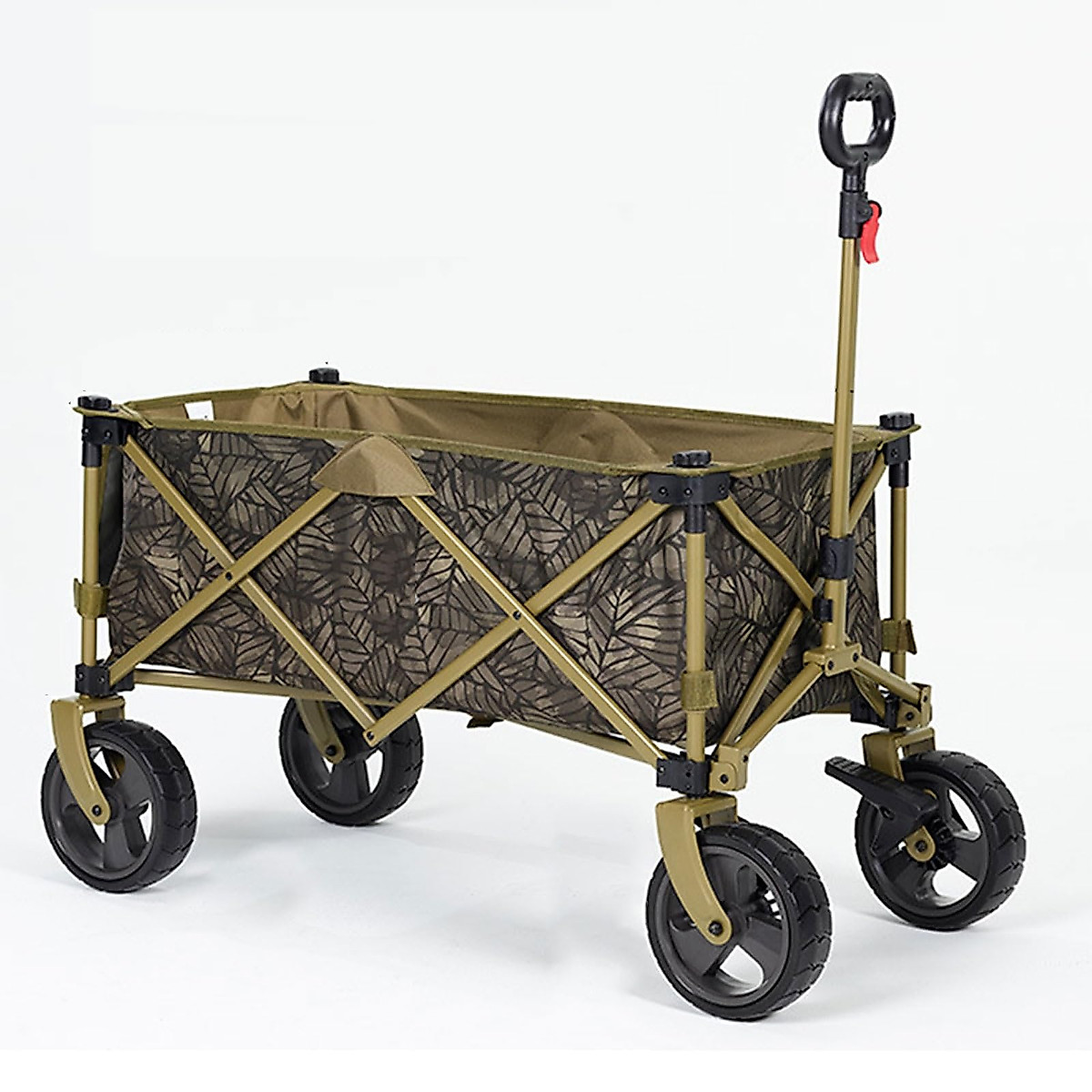 Heavy Duty Collapsible Wagon Foldable Garden Cart Utility Pull Push Beach Wagon with Wheels All Terrain Shopping Cart (Color : B) (A)