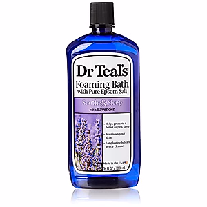 Dr Teal's Foaming Bath with Pure Epsom Salt, Soothe & Sleep with Lavender, 34 fl oz (Packaging May Vary)