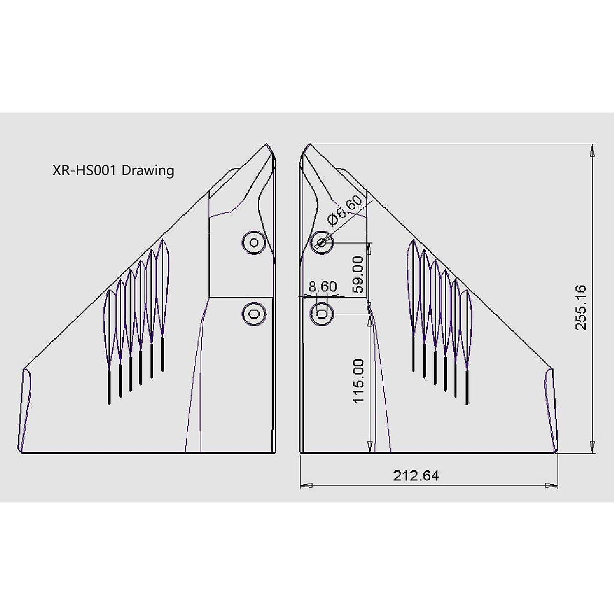 HS001 Dorsal-Fin Style Hydrofoil Stabilizer For outboard Motors Drive 5-150hp With Durable UV-Resistant Molded Black Plastic Material wings and SS316 Bolts ;