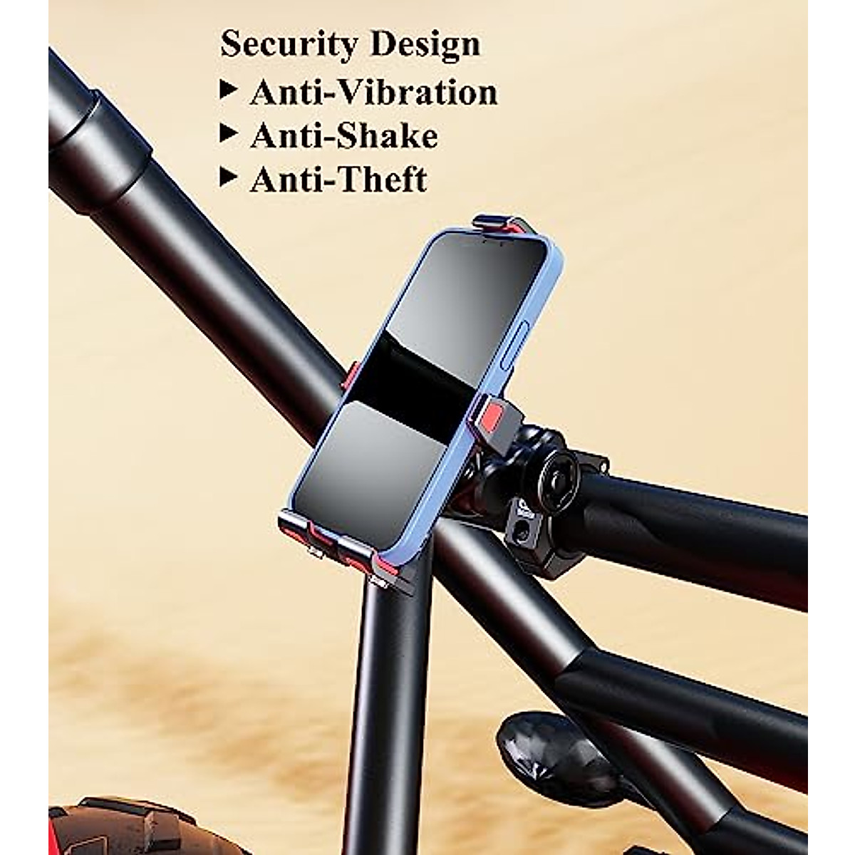 BRCOVAN Aluminum Alloy UTV Phone Holder with Vibration Dampener & High-Speed Secure Lock, Metal Anti-Shake UTV Roll Bar Cellphone Mount Fit Roll Cage 1.5/1.65/1.75/1.85/2 inch, for 4.7''-7.2'' Phones