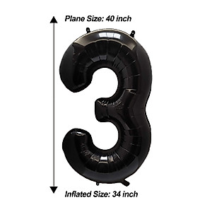 AULE 40 Inch Large 23 Balloon Numbers Black, Big Foil Number Balloons, Giant Helium Happy 23th Birthday Party Decorations for Man and Women, Huge Mylar Anniversary Party Supplies
