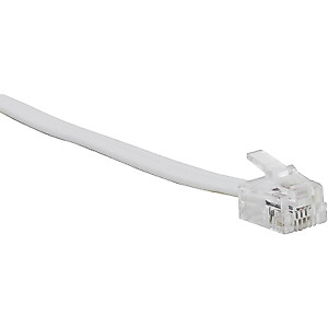 Power Gear Telephone Line Cord, 7 Feet, Phone Cord, Modular Jack Ends, Works for Phone, Modem or Fax Machine, for Use in Home or Office, White, 76581