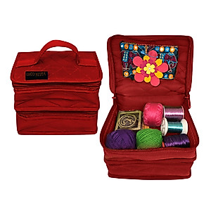 Yazzii Double Petite Craft Organizer Bag - Portable Storage Bag Organizer - Multipurpose Storage Organizer for Crafts, Toiletries, Medication, Cosmetics & Jewelry