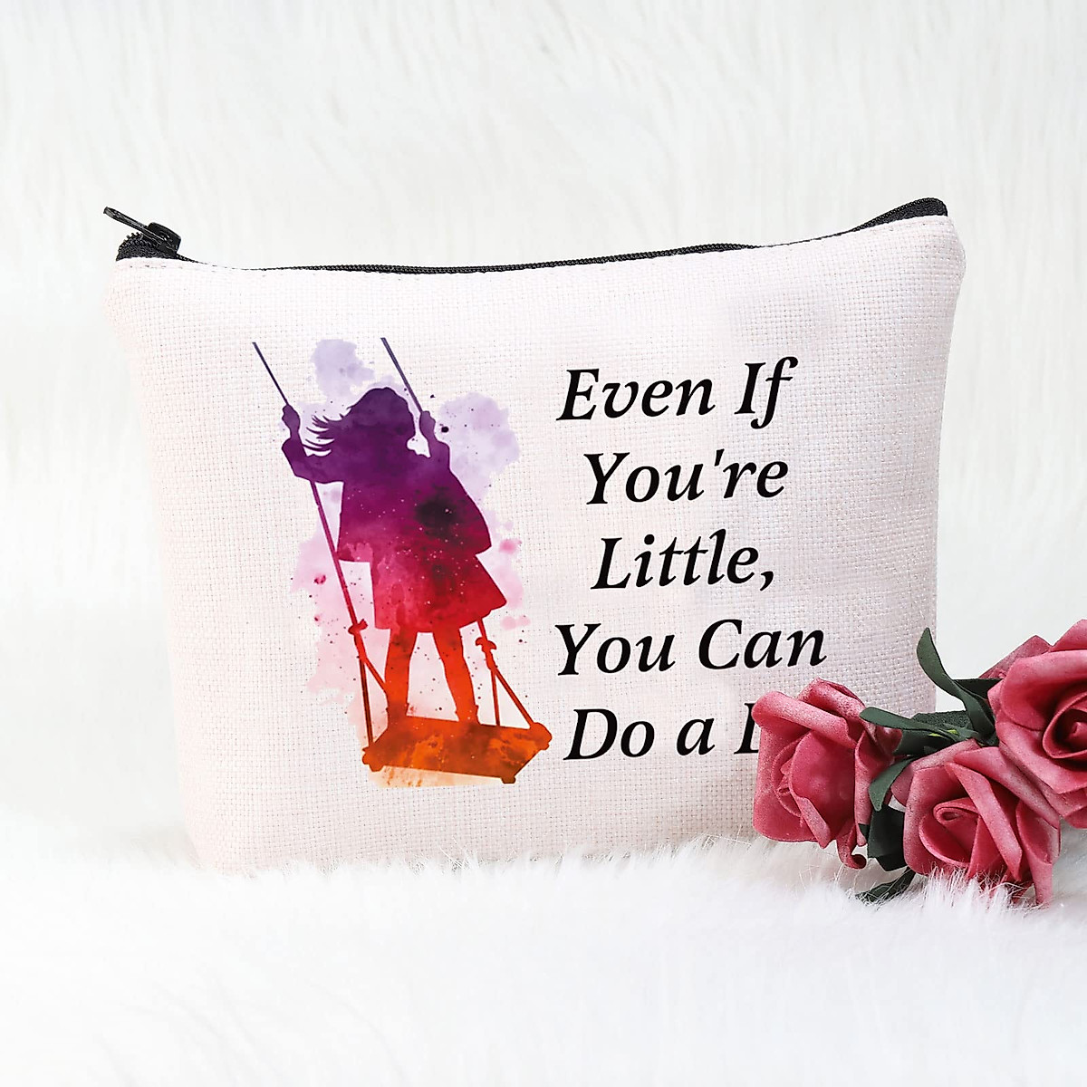 POFULL Matilda the Musical Inspired Gift Broadway Musical Gift Even If You're Little You Can Do a Lot Cosmetic Bag (Little Can Do a Lot)