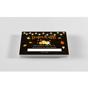 Your Main Event Prints Pumpkin Fall Baby Shower Diaper Raffle Cards - Autumn-Themed Diaper Raffle Tickets, 50 Count - Perfect for Seasonal Baby Showers and Celebrations