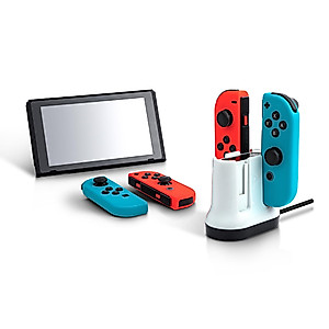 PDP Gaming Joy Con Charging System For Up To Four Controllers: White - Nintendo Switch