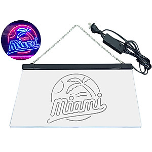 ADVPRO Miami Island Beach Dual Color LED Neon Sign Red & Blue 16" x 12" st6s43-i3565-rb