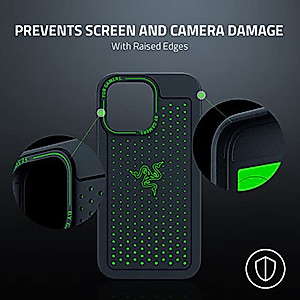 Razer Arctech for iPhone 13 Pro Case: Extra Ventilation Channels - Thermplastic Elastomer Reinforced Corners - Tactile Side Buttons - Compatible with Wireless Chargers and 5G Black