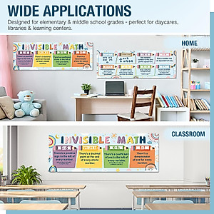 Fulmoon 2 Pcs Educational Math Posters Invisible Mathematics Concept Posters Classroom Banner Decoration Bulletin Board and Wall Decor for Elementary Middle School Supplies (Boho)
