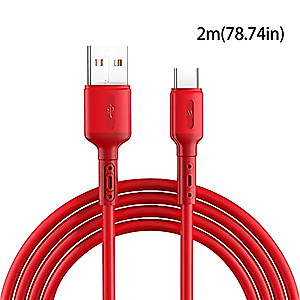 BGNTBUK 713 2m Silicone Data Cable Mobile Phone Color Fast Charging Line Liquid Soft Plastic Flash Charging Cable Suitable for Tpye C Charging Port Hyper Cable