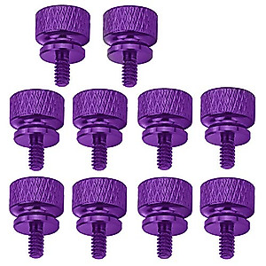 YATENG 10-pcs Anodized Aluminum Computer Case Thumbscrews (6-32 Thread) for Computer Cover/Power Supply/PCI Slots/Hard Drives DIY Personality Modification & beautification (Purple)