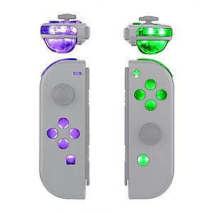 eXtremeRate 7 Colors 9 Modes NS Joycon DFS LED Kit for Nintendo Switch, Multi-Colors Luminated ABXY Trigger Face Buttons for Nintendo Switch & Switch OLED Model JoyCon - Joycon NOT Included
