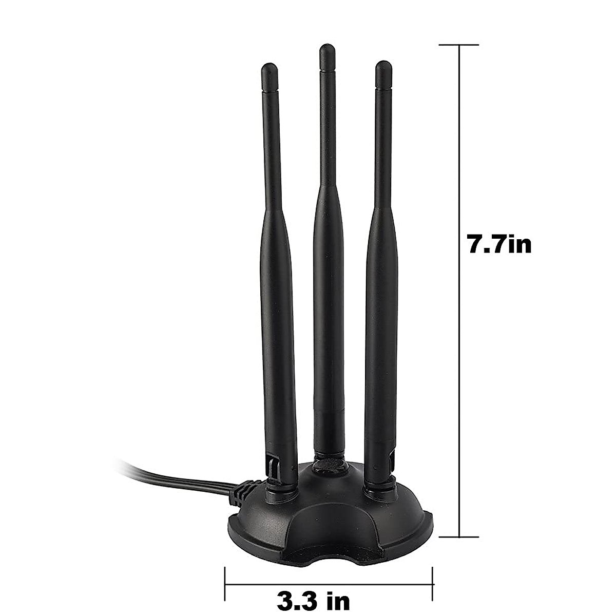 Eightwood 2.4GHz 5GHz Dual Band WiFi Antenna, 3 RP-SMA Connector WiFi 6 Antenna Magnetic Base for PC Desktop Computer, PCIe WiFi Card, WiFi Wireless Router, Mobile Hotspot, External WiFi USB Adapter